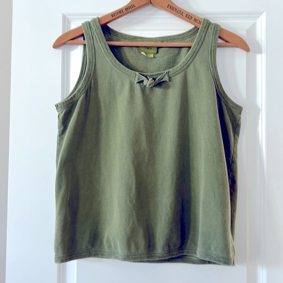 Hot Cotton | Tops | Hot Cotton Green Tank Top W Knot Detail | Poshmark
